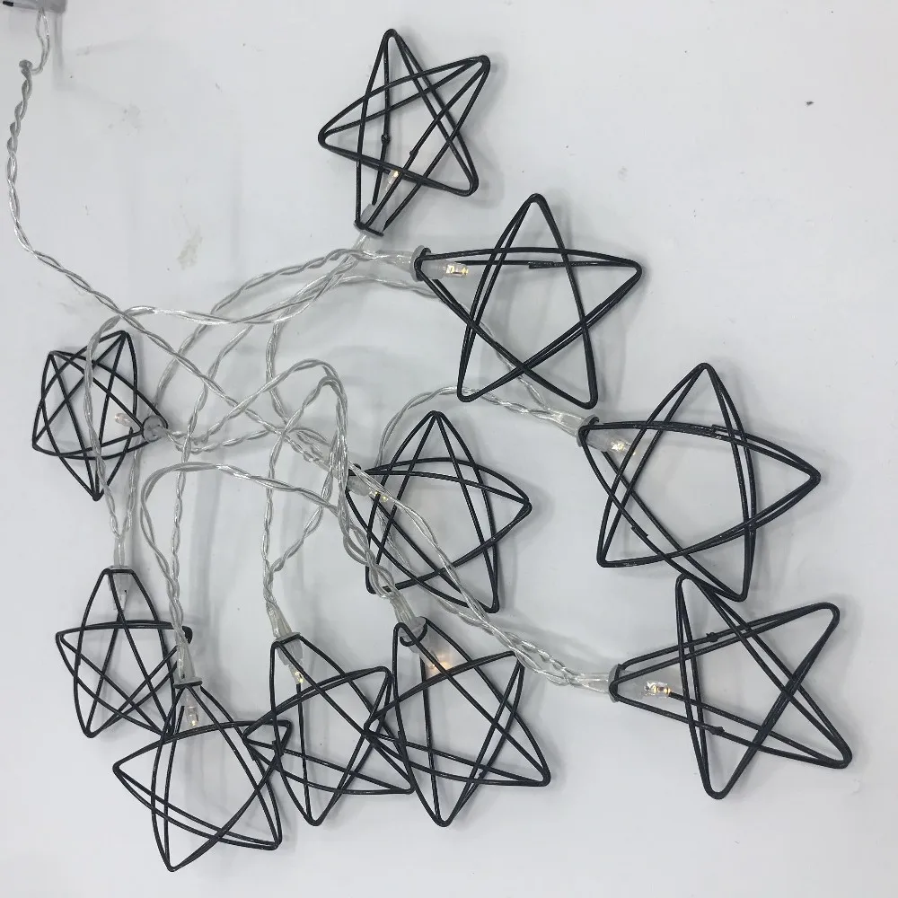 Hanging Decoration Star With Led Light Strings Battery Operated Control ...