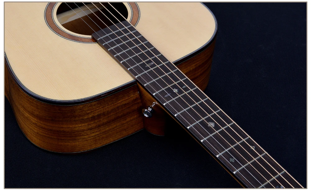 Custom Branding Electric Acoustic Box Guitar With Solid Top Dreadnought ...