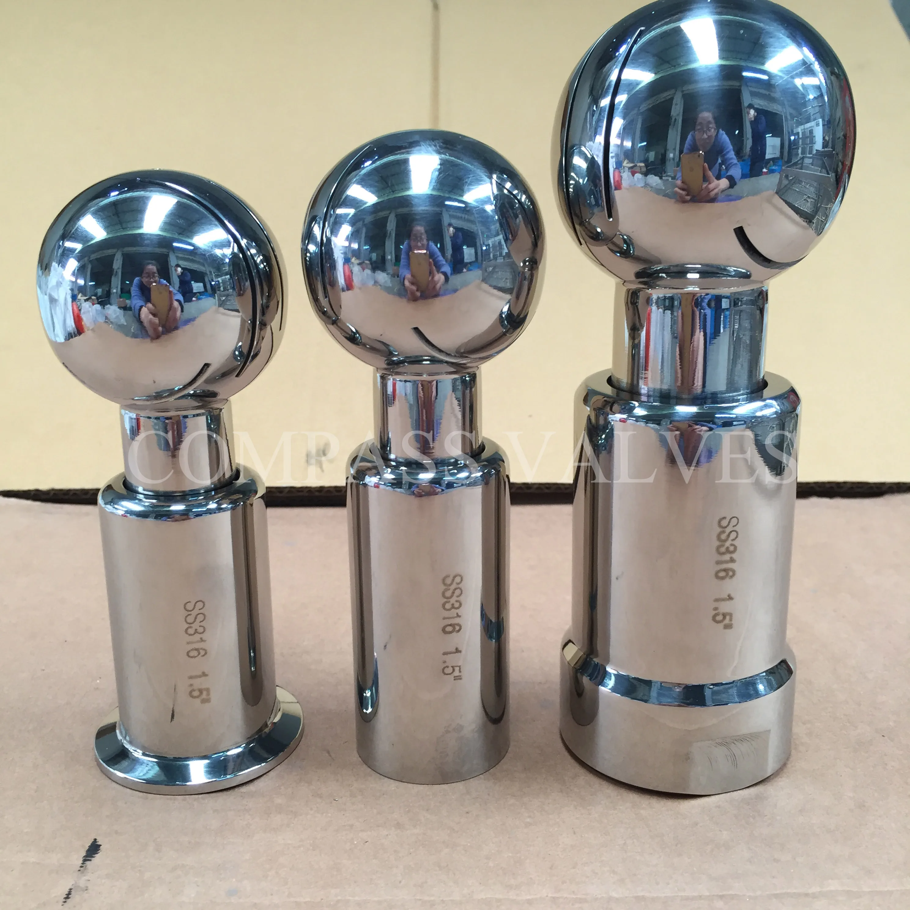 Sanitary Stainless Steel 360 Degree Clamp CIP Rotary Cleaning Spray Ball
