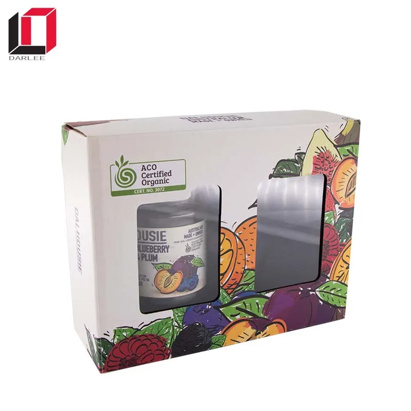 Corrugated Paper Marmalade Fruit Jam Packaging Box With Clear Window ...