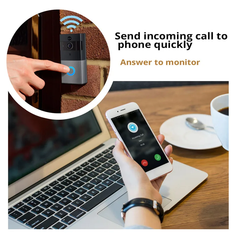 Wi-fi Video Door Phone Door Bell Wifi Doorbell Camera For Apartments Ip ...