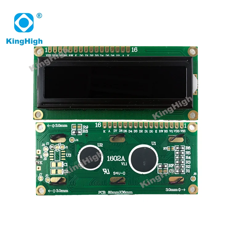 16x2 Dot Alphanumeric Lcd Character 1602a Black With Low Voltage Lcd ...