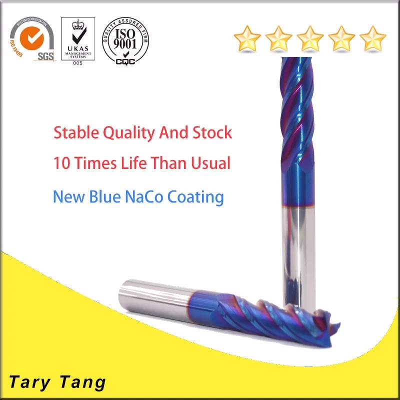 Hrc65 Naco Coating Carbide End Mill For Hard Steel D10*25*75l - Buy ...