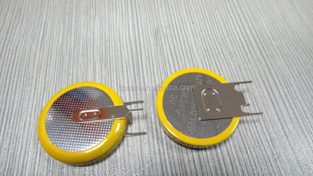 Customized Cr2450 3v Lithium Button Battery With Solder Tabs For Vx520 ...