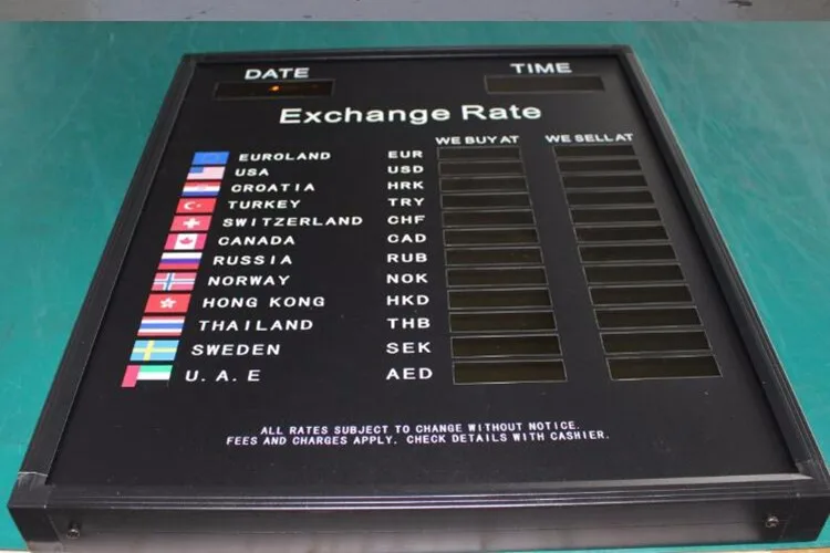 Indoor LED Display Currency Exchange Rate Board for Bank & Hotel - 3mm ...