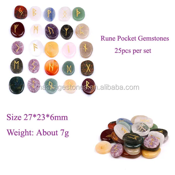 Colorful Gemstones Rune Sets Psychic Rune Stones For Tarot Gift - Buy ...