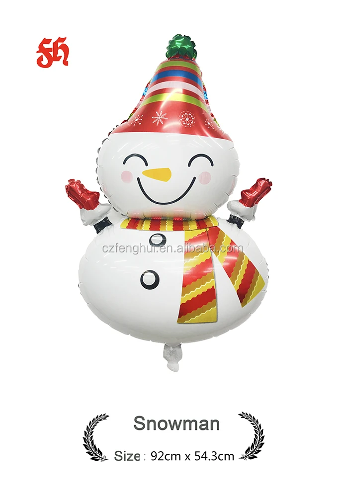 Christmas Snowman Smlie Face Foil Balloon Nylon For Party Balloon - Buy ...