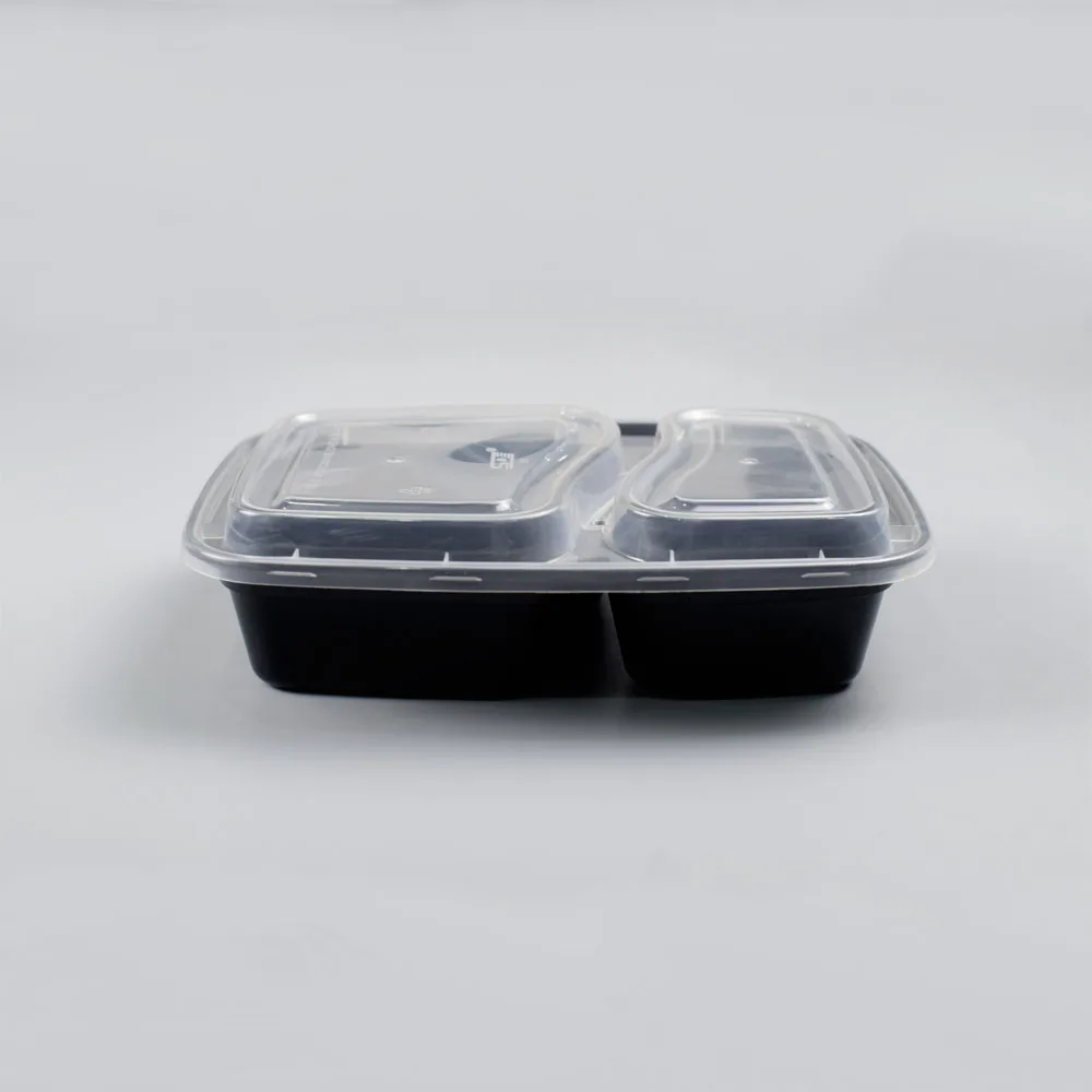 1000ml 3/7 Stackable Plastic Disposable Food Containers 2 Compartment ...