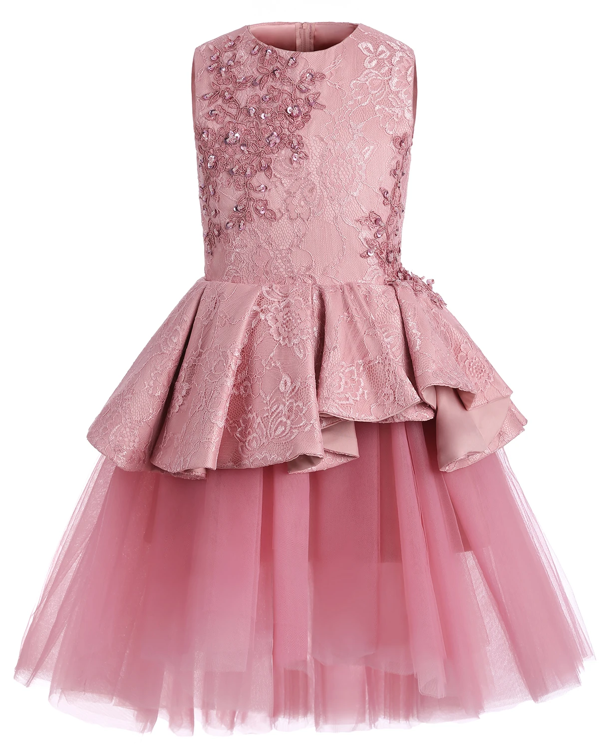 2018 Pink Litte Girls Party Dresses Design Kids Evening Dress A-line ...