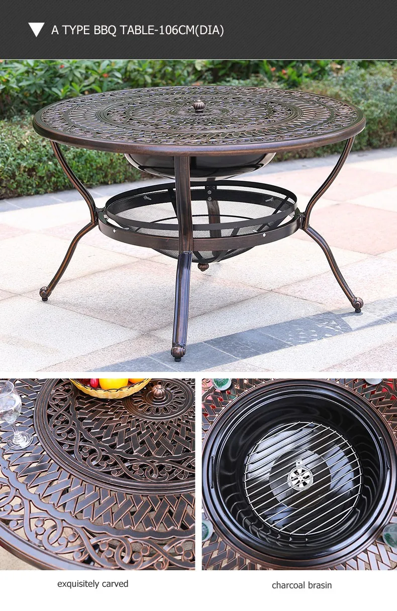 Cast Aluminum Fire Pit Tables for Outdoor BBQ & Gatherings