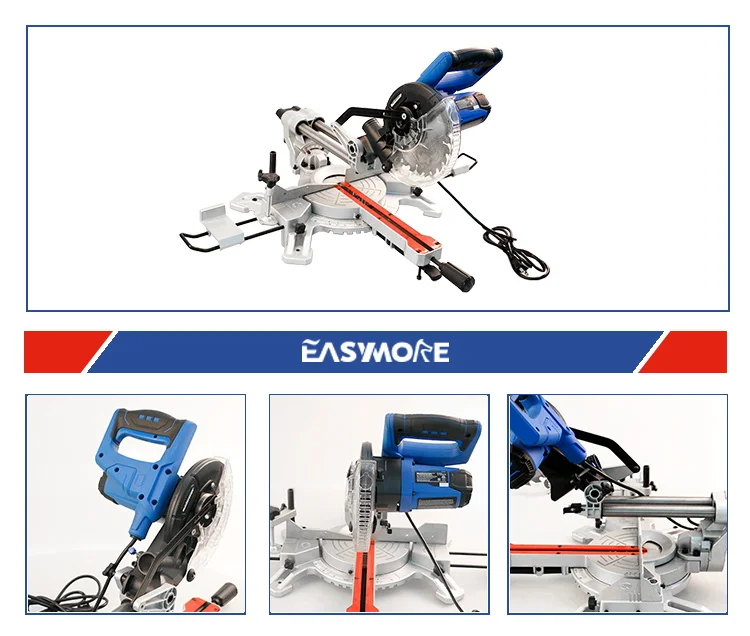 1800W 255mm Aluminum Cutting Machine Sliding Compound Mitre Saw
