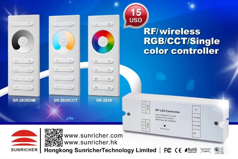 Universal Remote Control for RGB Lighting - Sunricher SR-2839