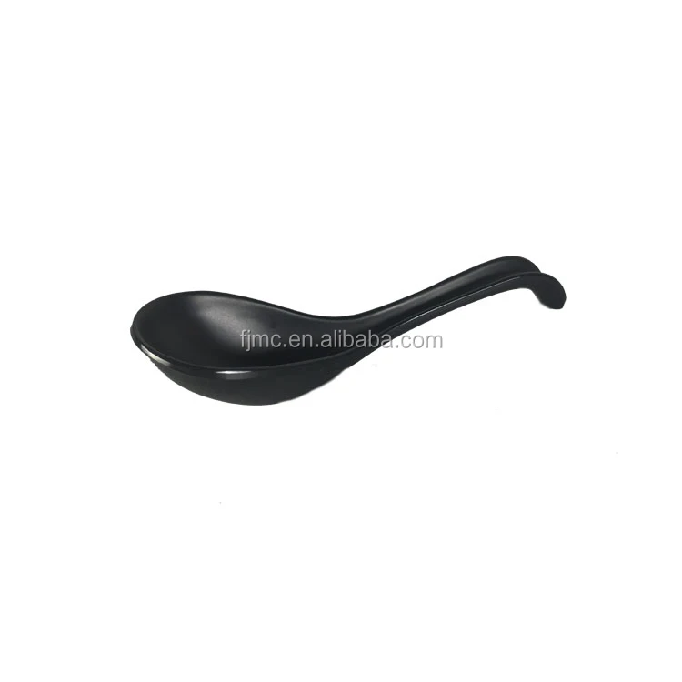 Black Color Japanese Canteen Use Plastic Melamine Miso Soup Spoon - Buy ...
