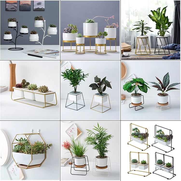 Wholesale Bulk Hexagon Table Flower Pot Mini Plant Pots Ceramic With ...