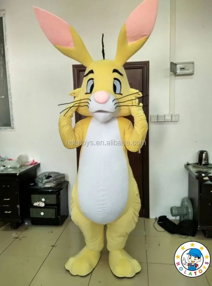 Hola Gray Easter Bunny Mascot Costume/ Nesquik Bunny Mascot Costume ...