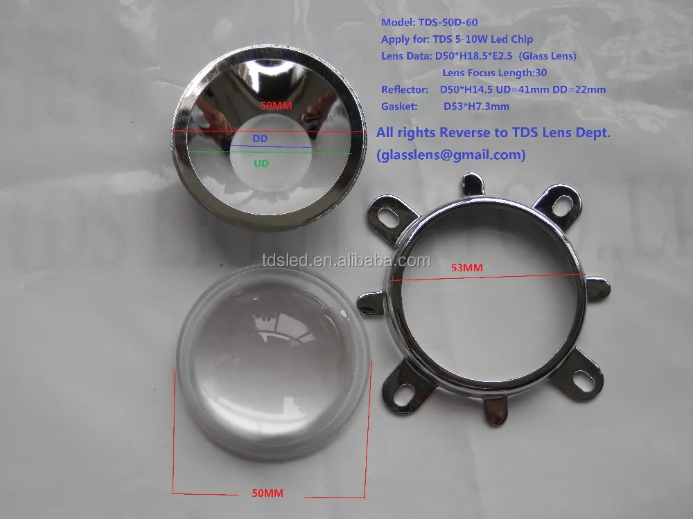 10w 20w 30w 40w 50w 100w W Led Dome Lens 50mm With Reflector In 60 ...