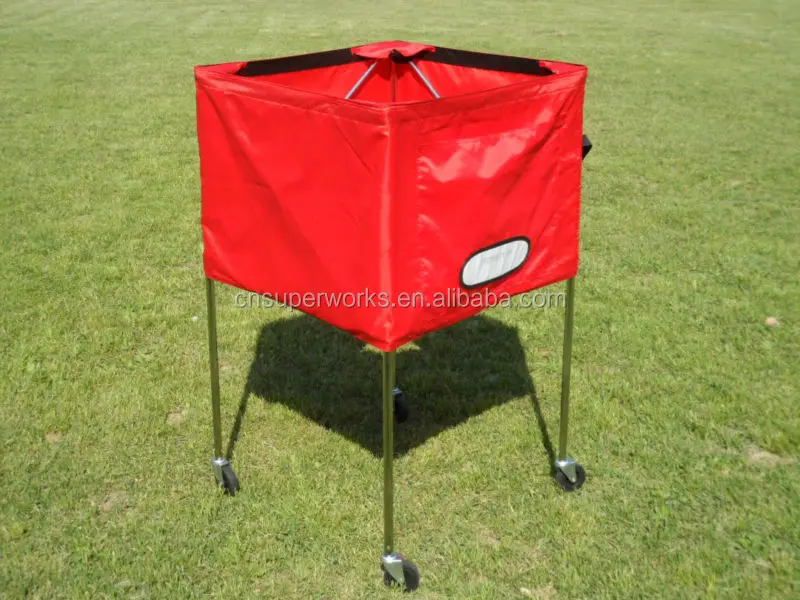 Steel Frame 4 Wheels Foldable Ball Cart Basketball Football Soccer Ball ...