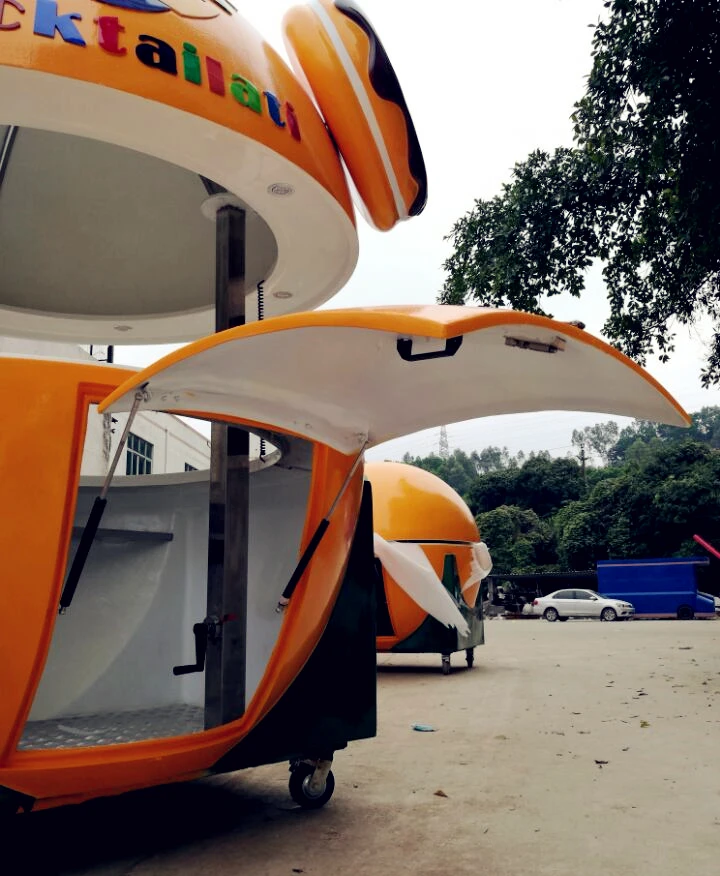 Portable Outdoor Kiosk Orange Shape Juice/coffee Kiosk Fiberglass Food ...