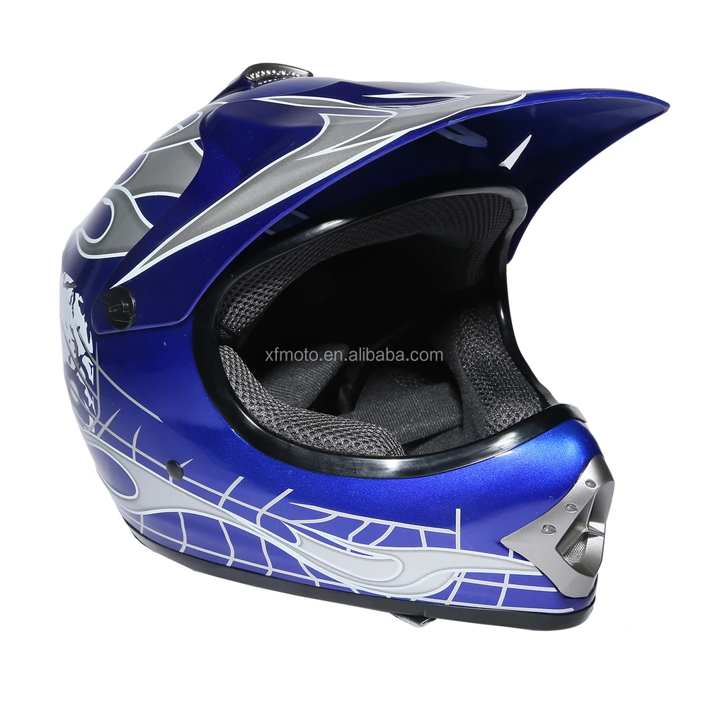 Youth Blue Skull For Dirt Bike For Atv Motocross Quads Helemt Goggles ...