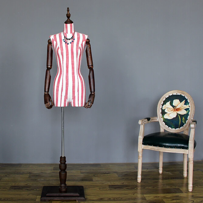 80F-F-7 Direct Evening Dress Form With Articulated Dummies With Wooden ...