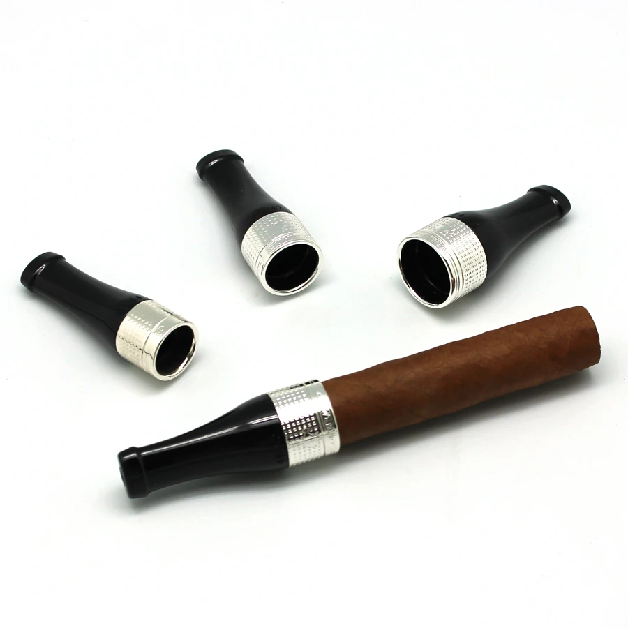 Portable Mini Metal Resin Cigar Holder Gift Set - Customizable Silver ...