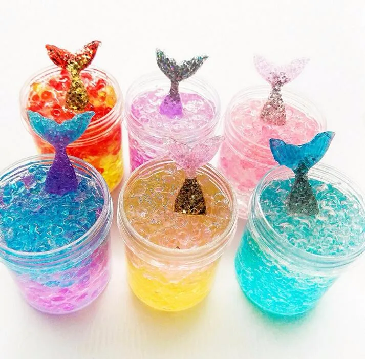 Clear Crystal Mud Slime Putty Magic Slime Toy With Fishbowl Beads Foam ...