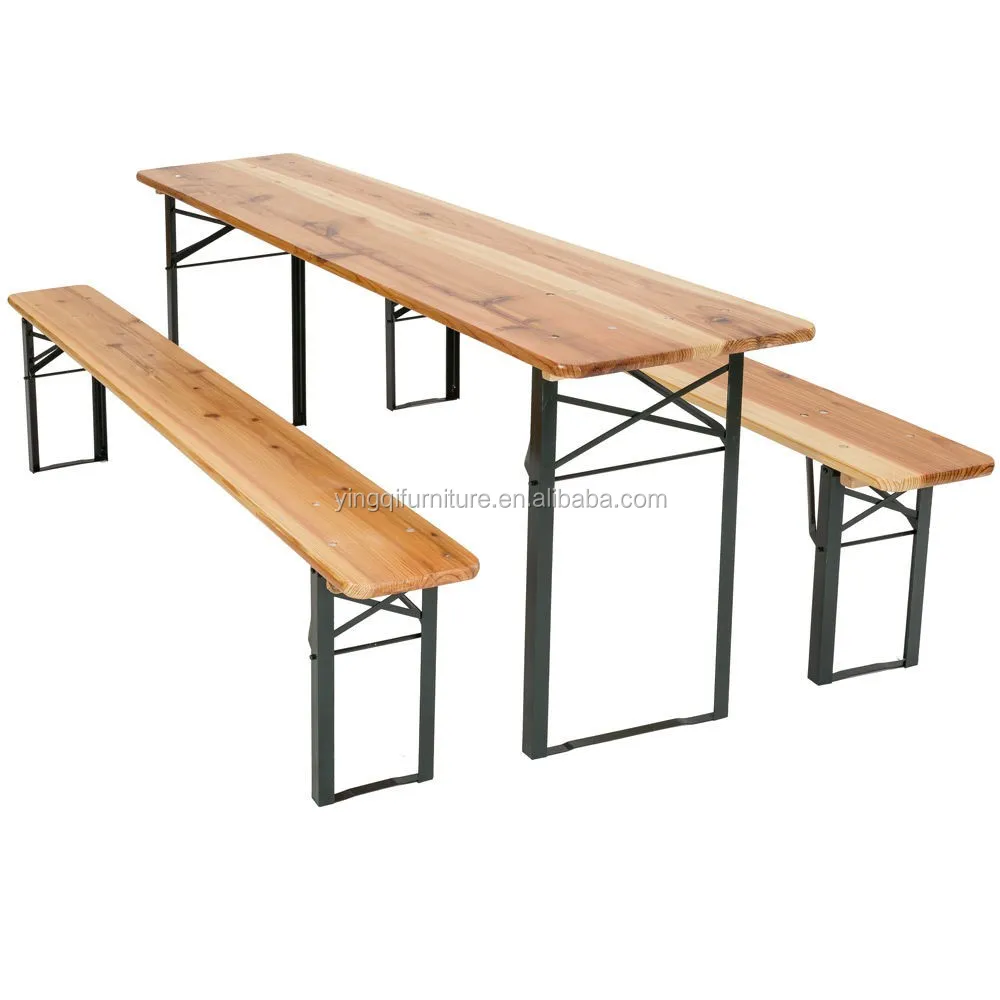 German Wooden Folding Beer Table Set with Benches - Versatile Outdoor ...