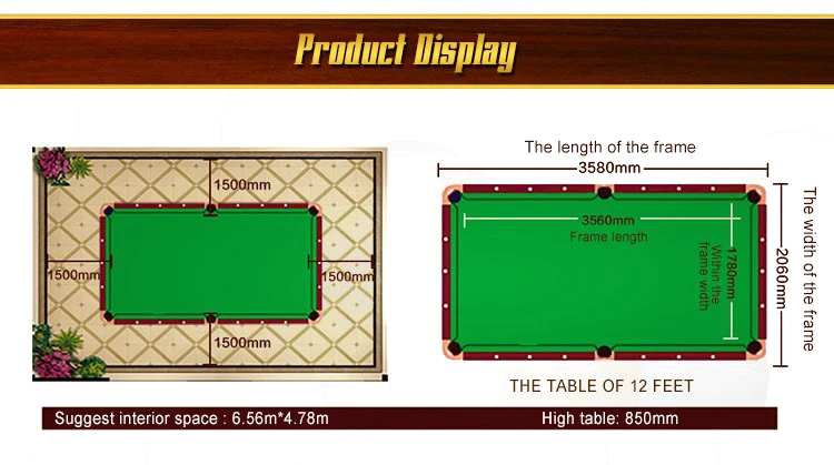 Made In China Standard Size 12ft Snooker Table - Buy Snooker Table 12ft,Snooker Table 12ft ...