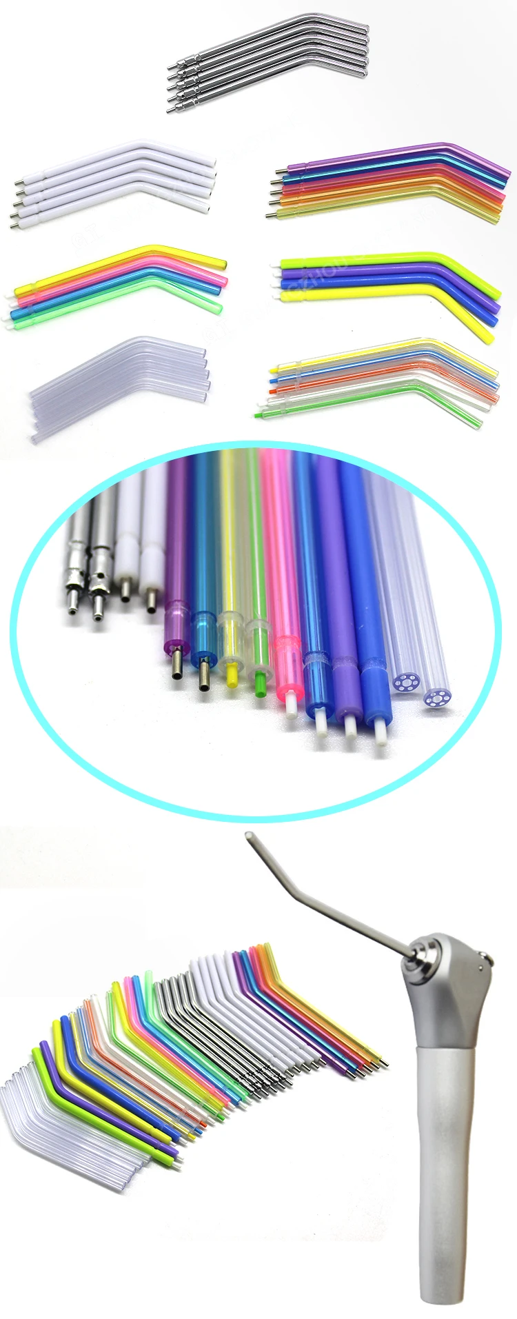 Triple 3 Three Way Disposable Dental Plastic Metal Air Water Syringe ...