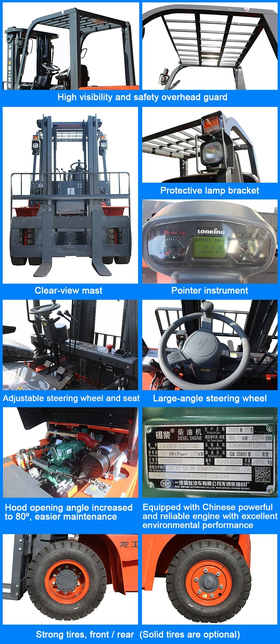 Lonking Forklift 7 Ton Capacity - Reliable Performance