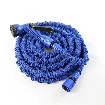 75ft Blue Clear Fabric Flat Garden Hose Expandable Pvc Cloth Magic Hose ...