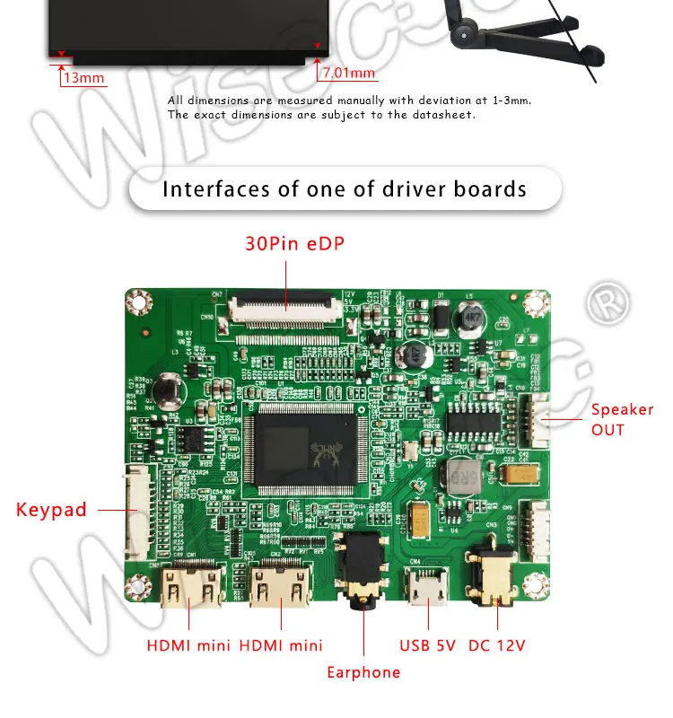 Edp Controller Board 30 Pin Tft 1920x1080 Full Hd Ips Lcd Screen Module 13.3 Inch Hdmi Display ...