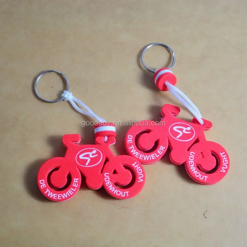 Guangzhou Factory Customized Bicycle Shape Eva Floating Keychain Eva ...