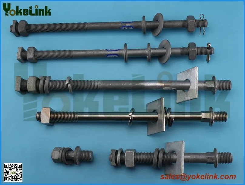 Wood Crossarm 3/4'' Carbon Steel Line Post Stud For Power Line Hardware ...