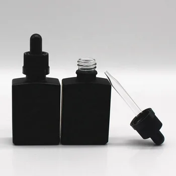 High Quality 15ml 30ml 60ml Rectangle Glass Dropper Bottle Black Square ...