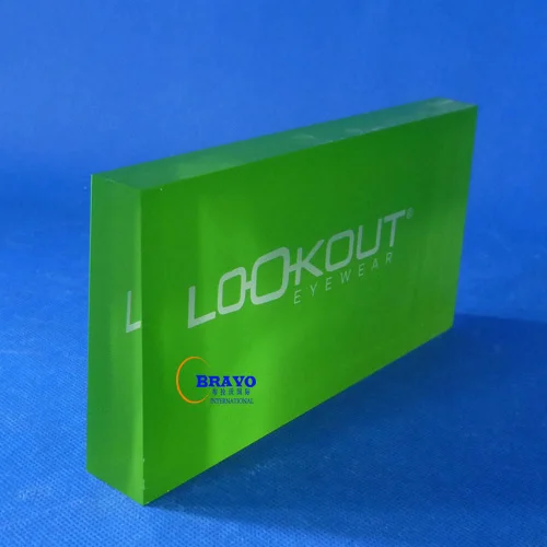Frosted Solid Plexiglass Cube - Eco-Friendly Brand Logo Block