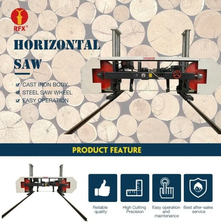 Log Scie À bois Portable Bande Horizontale Scierie Industrielle Scies À ...