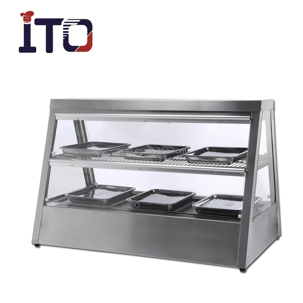 Asq 2x3 2018 Hot Sale Glass Food Warmer Display Showcase Fried Chicken ...