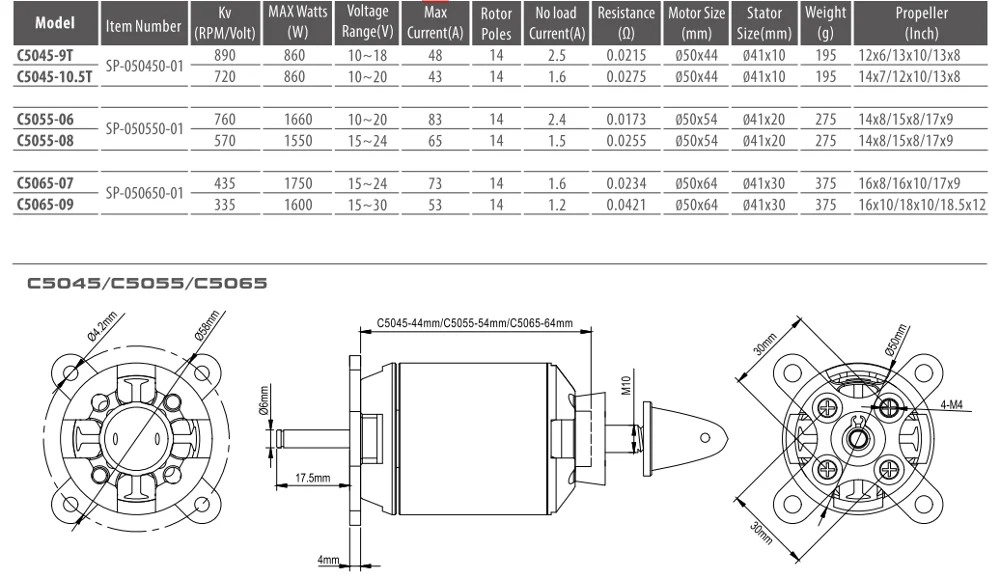 Rocket C5055 Brushless Dc Motor For Rc Airplane Rc Drone - Buy ...