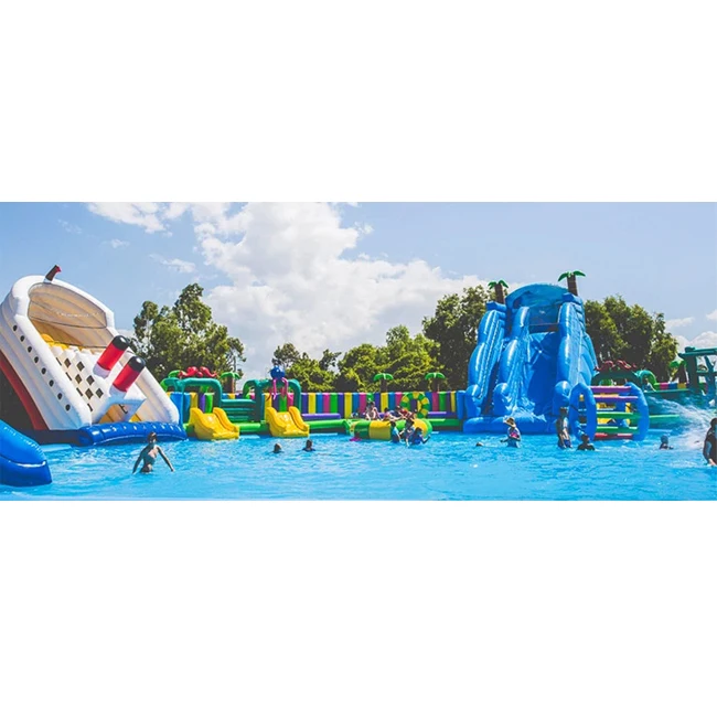 Outdoor Inflatable Land Water Park,Backyard Inflatable Water Pool Park ...
