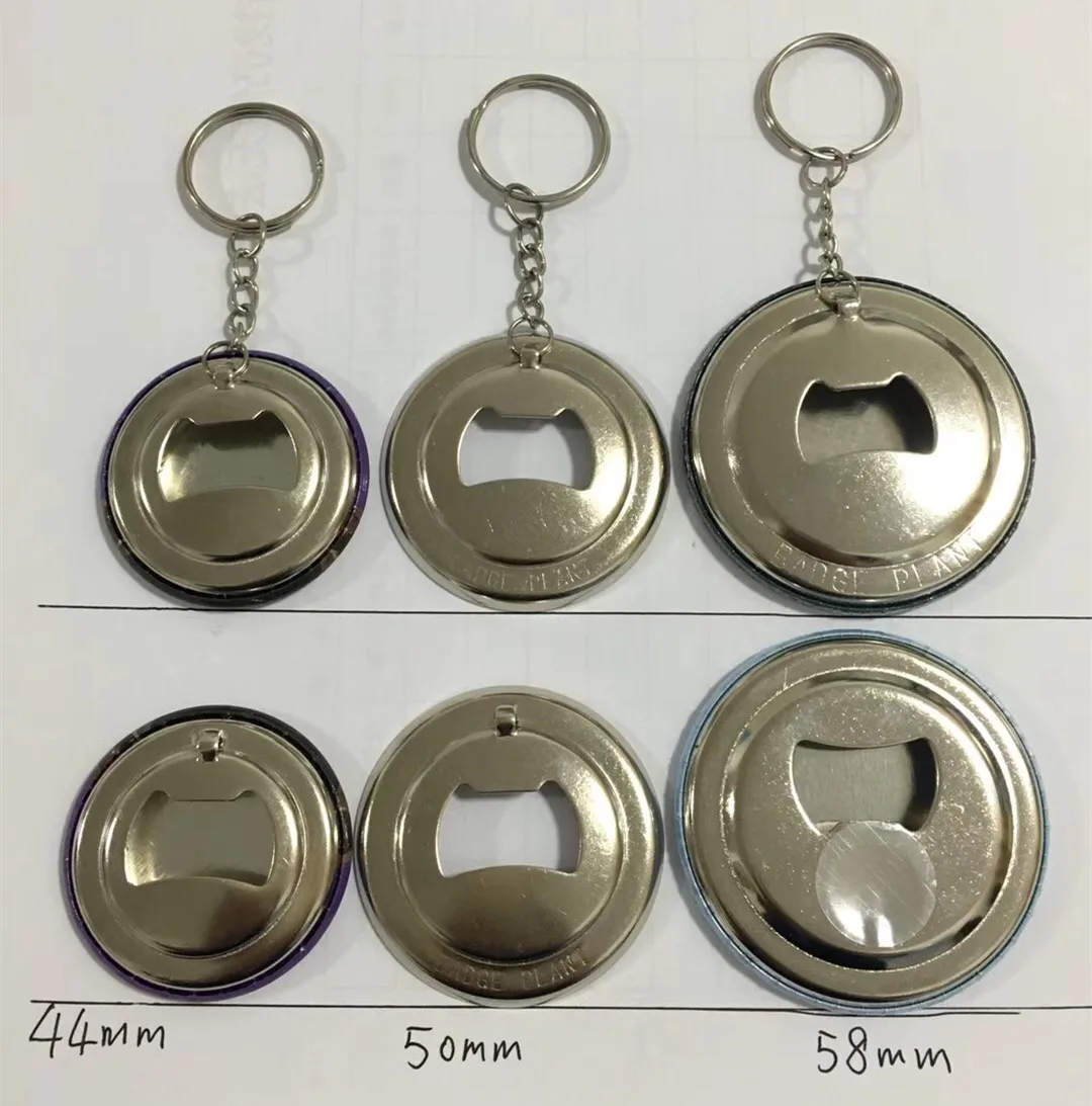 58mm Badge Bottle Opener With Keychain Blank Materials - Buy Bottle ...