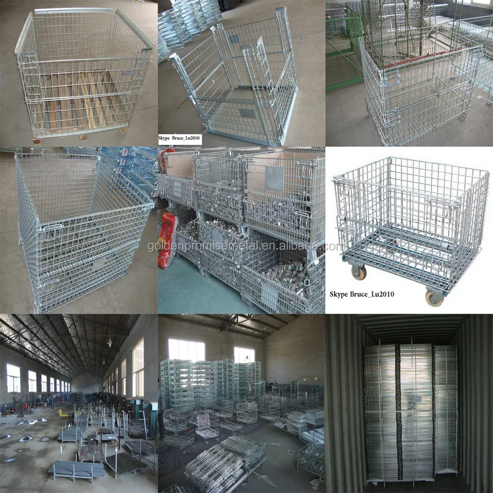 Stackable And Foldable Metal Storage Cage - Buy Storage Cage,Steel ...