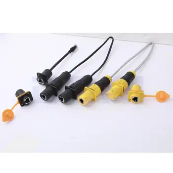 Rj45 Waterproof Connector Sockets Female Ethernet Panel Mount Jack Plug ...