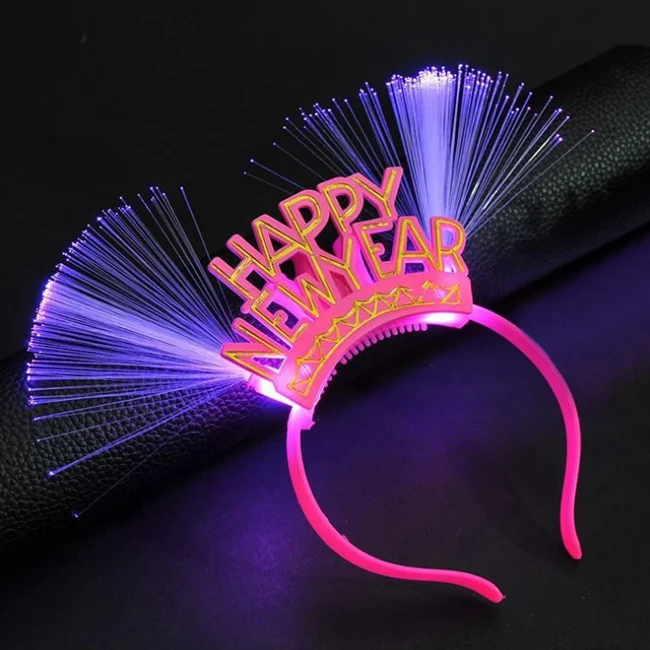 Happy New Year Glowing LED Head Hoop for Kids - Fun & Style