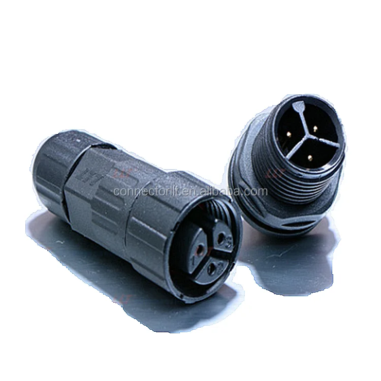 LLT M16 3 Pin LED Screw Waterproof Cable Connector