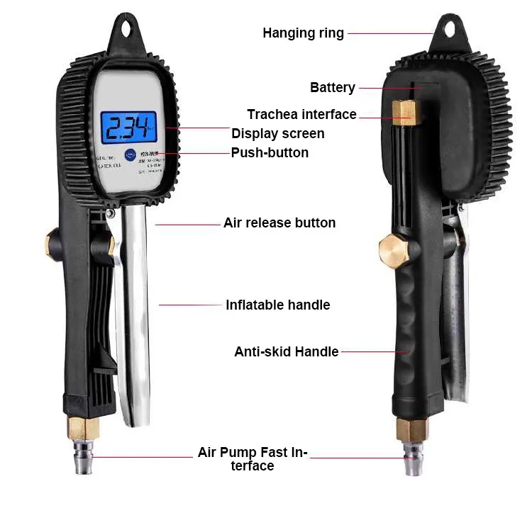 High Quality Digital Tyre Air Inflating Gun With Gauge - Buy Digital ...