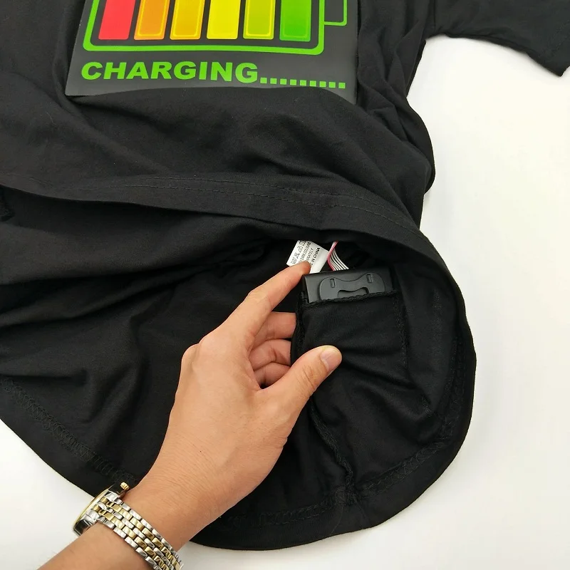 Wholesale 100% Cotton Custom Led T-shirt / El T-shirt/el Equalizer T ...