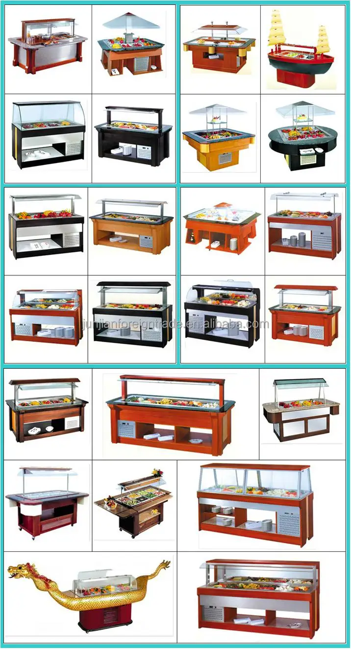 Guangzhou Manufacturer Stainless Steel Bench Table Top Salad Bar With ...