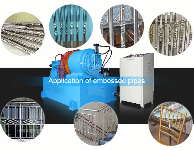 Steel Round Flower Tube Pipe Embossing Machine For Furniture Decorative ...