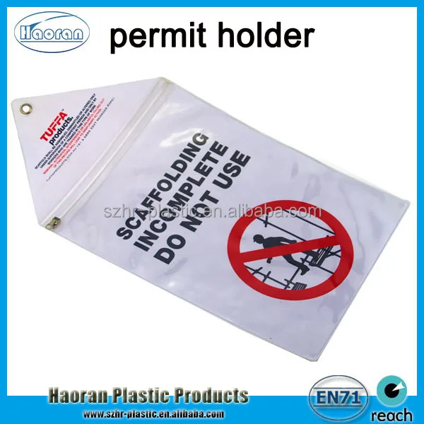 Factory PVC Zip Lock Permit Holder - Waterproof Document Storage